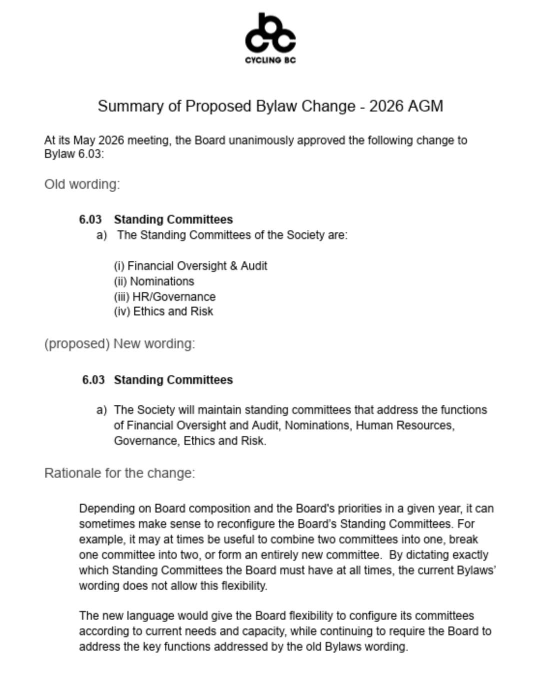 2026 AGM Video and Online Voting on Bylaw 6.03 Now Live! - Cycling BC